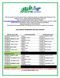 Meeting Schedules – The Official Website for AFSCME Local 3090
